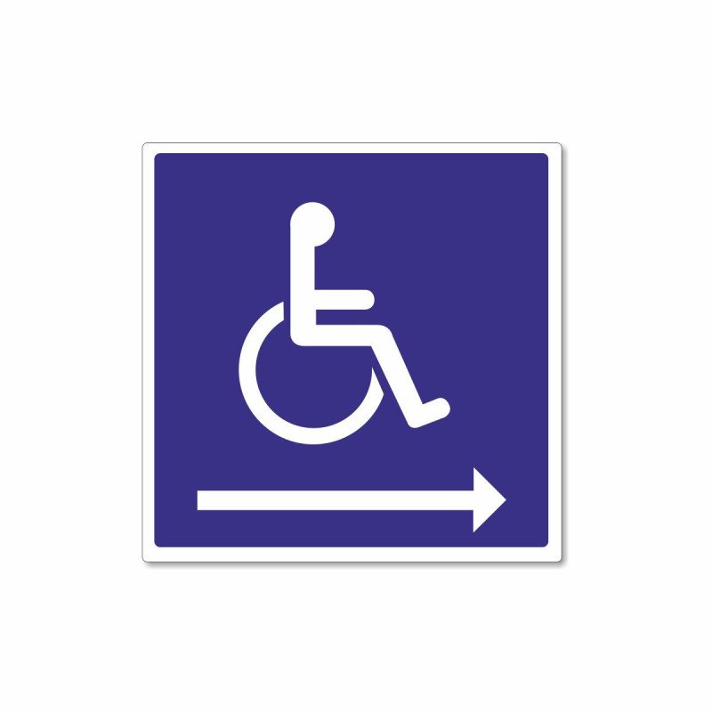 Panneau directionnel PMR droite ou gauche en aluminium composite