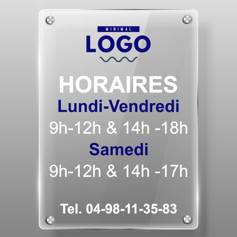 Panneau Horaire Alu Brossé | Pancarte Sur Mesure avec vos horaires